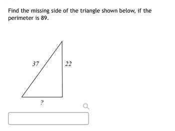 Answered Find The Missing Side Of The Triangle Shown Below If The