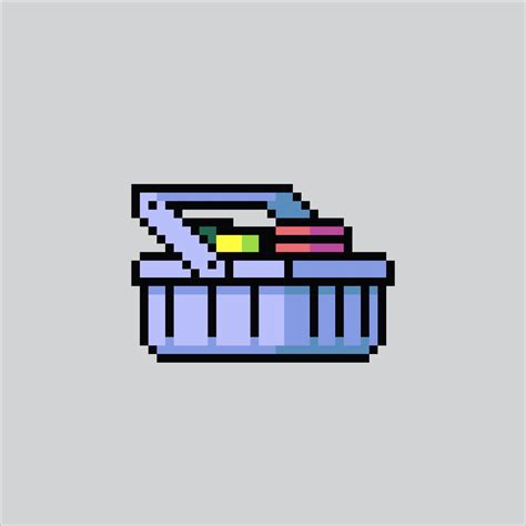 Pixel Art Illustration Cart Market Pixelated Cart Cart Shop Basket Icon Pixelated For The