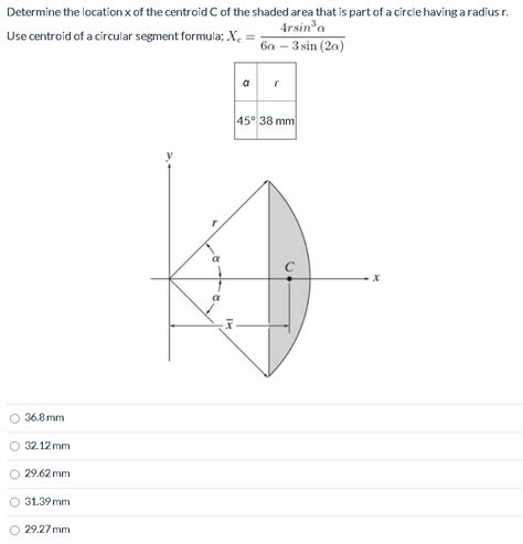 Solved Determine The Location X Of The Centroid C Of The Chegg