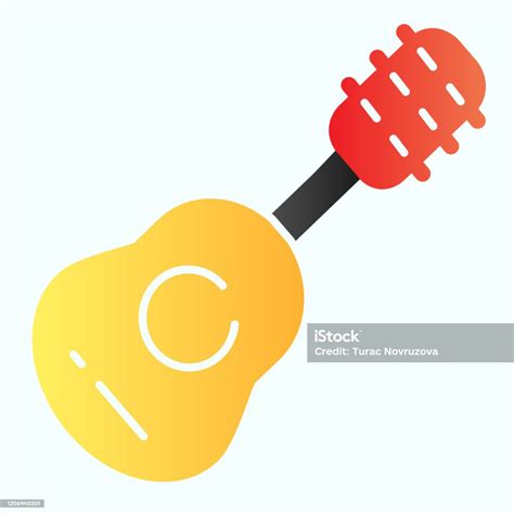 기타 플랫 아이콘입니다 문자열 악기 벡터 그림 흰색에 격리 악기 그라데이션 스타일 디자인 웹 및 응용 프로그램을 위해 설계 Eps 10 10에 대한 스톡 벡터 아트 및 기타