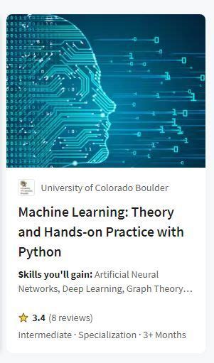 Machine Learning Theory And Hands On Practice With Python Specialization Machine Learning