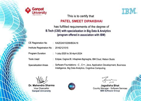 smeet patel on linkedin ganpatuniversity ibm btech careereducation