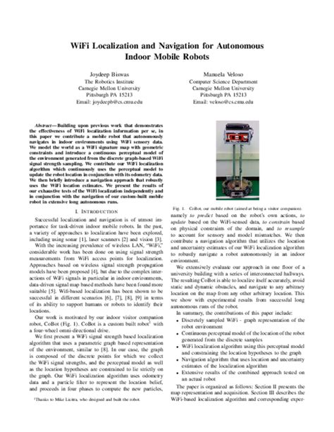 Pdf Paper Wi Fi Localization And Navigation For Autonomous Indoor