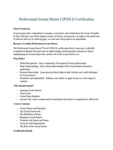 Professional Scrum Master I Pdf Scrum Software Development Learning