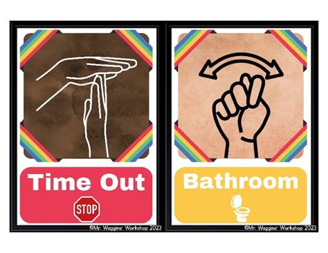 Asl Classroom Hand Signals By Mister Waggins Workshop Tpt