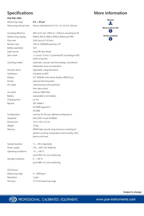 Pce Instruments Particle Counter Pce Pqc 35eu Incl Calibration Certificate At ₹ 832350 In Dhanbad