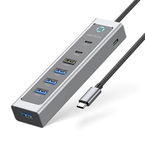 Powered Usb Hub Rshtech 7 Port Powered Usb 3 0 Usb C Hub With 14 Mode