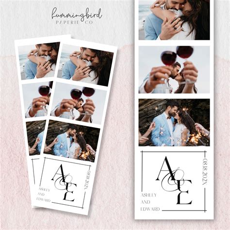 Elegant Wedding Photobooth Template Minimalist Bandw Wedding Monogram