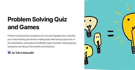 Problem Solving Quiz And Games