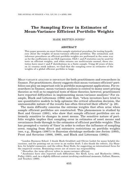 The Sampling Error In Estimates Of Variance Pdf Ordinary Least