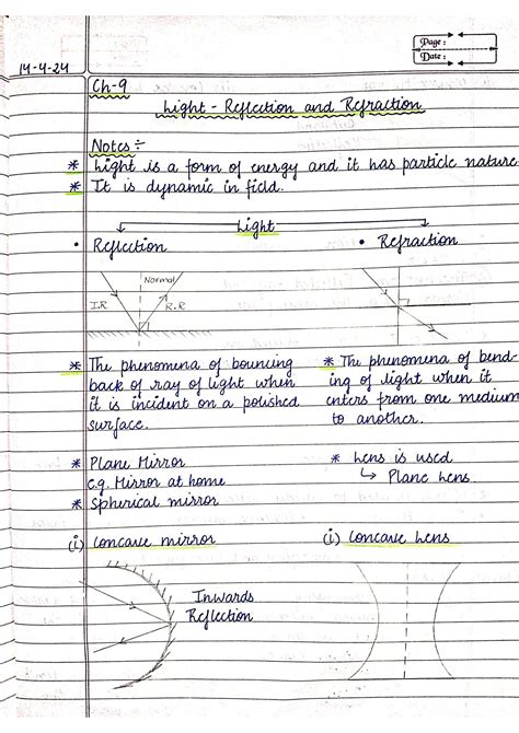 SOLUTION Class Physics Reflection And Refraction Notes Studypool