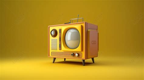 빈티지 노란색 Tv 상자 멋진 3d 일러스트레이션 Tv 배경 노란 배경 빈티지 배경 이미지 Hd Tv 노란 빈티지 배경 사진 무료 다운로드 Lovepik