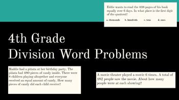 Division Word Problems Review Slides Practice By KPCreativeCollection