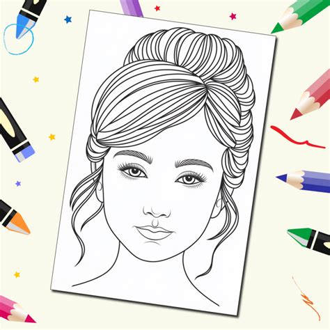 Раскраски для девочек милое лицо для макияжа распечатать детские