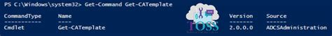 Get CATemplate TOSS PowerShell Cmdlet Script