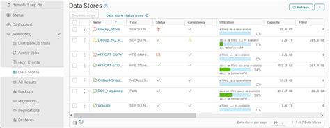 Configuring A Data Store SEPsesam