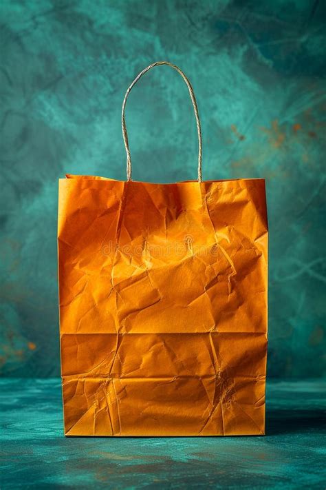 Orange Paper Bag Design Template For Mock Up Ai Generated Stock
