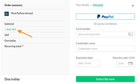 How To Make A VAT Exempt Purchase B B Real Python Support Portal