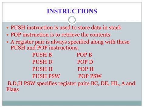 Stack In 8085 Microprocessor Pptx