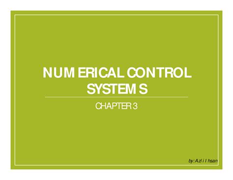 chapter 3 numerical control system num erical control system s