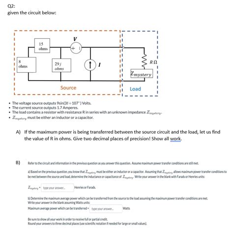 Solved Q Given The Circuit Below The Voltage Source Chegg