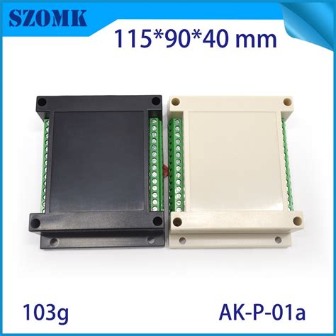 1 개 무료 배송 플라스틱 케이스 딘 레일 인클로저 전자 Abs 하우징 딘 박스 커팅 2 개 터미널 블록 플라스틱 케이스 딘