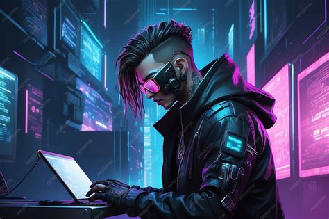 Premium Photo Fantasy Cyberpunk Hacker On Cyberpunk Background Premium Photo Fantasy Cyberpunk Hacker On Cyberpunk Background