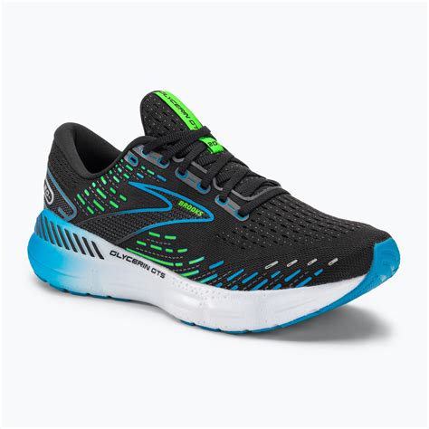Brooks Glycerin Gts 20 Mens Running Shoes Black Hawaiian Ocean Green