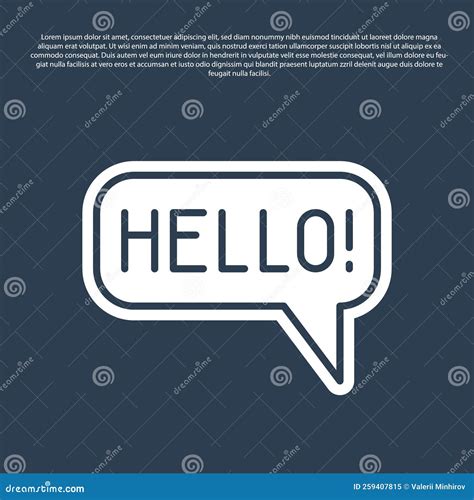 Blue Line Hello In Different Languages Icon Isolated On Blue Background Speech Bubbles Vector