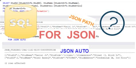 Sql Server For Json Clause Sql Bi Tutorials