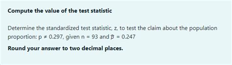 Solved Compute The Value Of The Test Statistic Determine The Chegg
