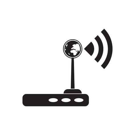 Flat Icon In Black And White Wi Fi Modem Vector Eps Ai Uidownload