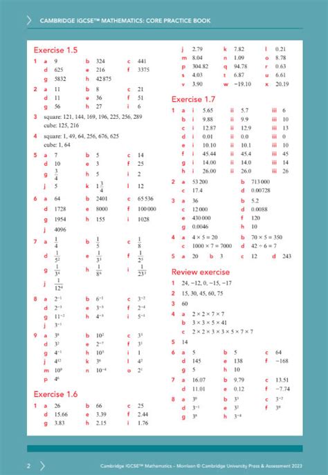 Đáp Án Sách Cambridge Igcse™ Mathematics Core Practice Book Answer Key Times Edu