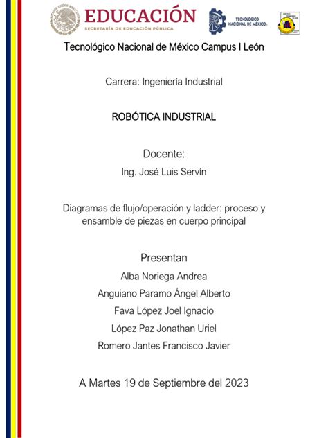 Diagrama De Flujo De Operaciones Y Diagrma Ladder Pdf