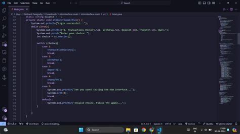 Connections Java Internship Atm Programming Softwaredevelopment
