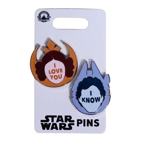 Disney Pin Set Star Wars Han And Leia I Love You I Know