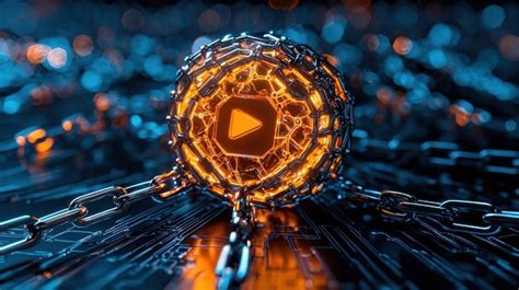 A Minimalist Abstract Design Showing Digital Chains Linking Social Media Icons In A Futuristic