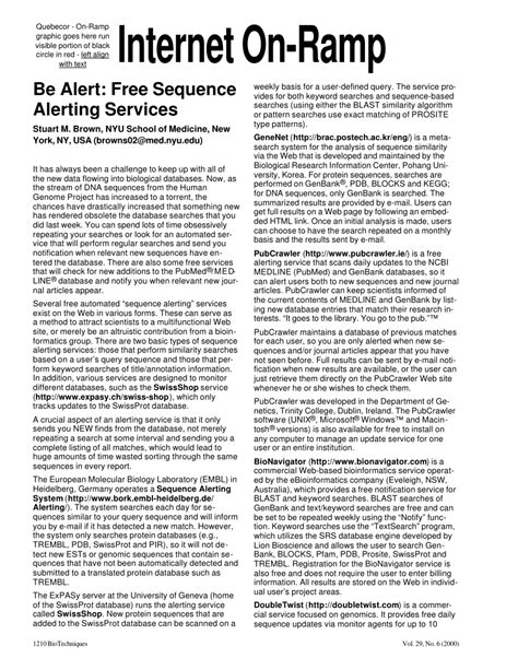 Pdf Be Alert Free Sequence Alerting Services