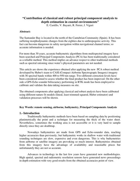 Pdf Contribution Of Classical And Robust Principal Component