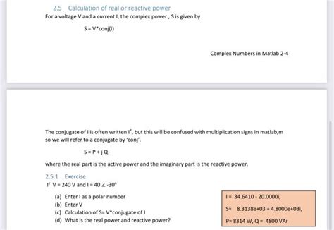 2 5 Calculation Of Real Or Reactive Power For A