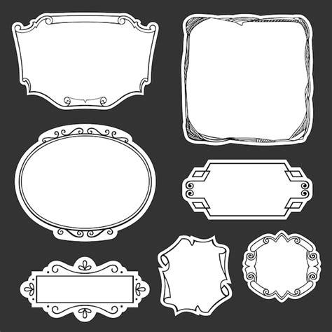 검은 배경에 장식 프레임 프리미엄 벡터