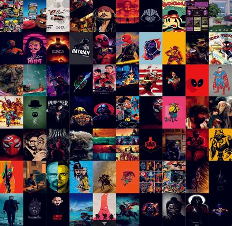 Legendry Hollywood Movie Wall Collage Kit A4 Size Wall Posters Set The Poster Vallly The