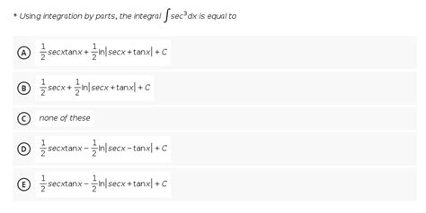 Solved Using Integration By Parts The Integral Sec Dx Is Chegg