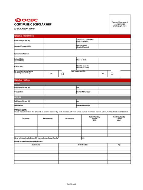Ocbc Public Scholarship Application Form 2025 Pdf Banks Privacy