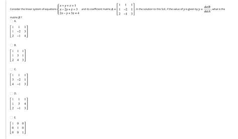 Solved Consider The Linear System Of Equations Chegg