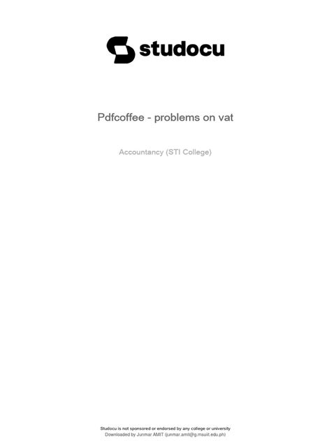 Pdfcoffee Problems On Vat Pdf Value Added Tax Taxes