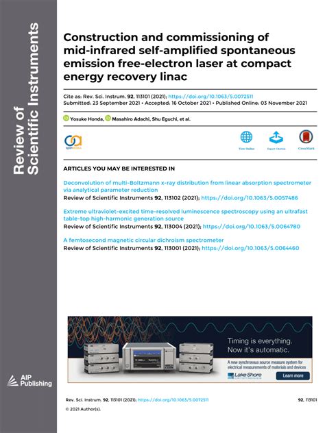Pdf Construction And Commissioning Of Mid Infrared Self Amplified Spontaneous Emission Free