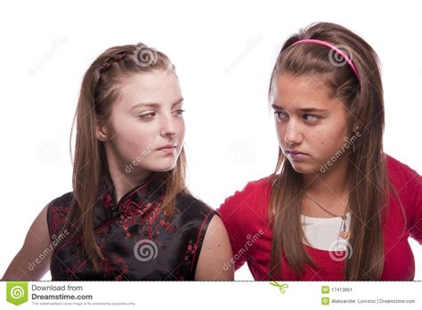 Twee Mooie Jonge Tieners Stock Afbeelding Image Of Mensen