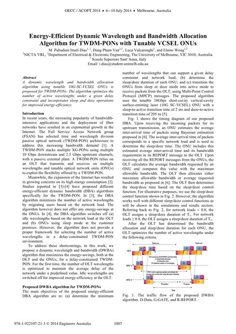 Pdf Energy Efficient Dynamic Wavelength And Bandwidth Allocation