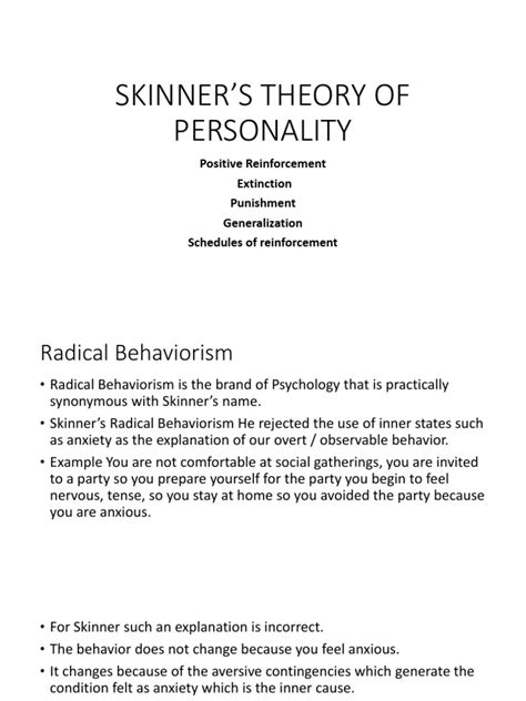 Skinners Theory Of Personality An Overview Of Radical Behaviorism And